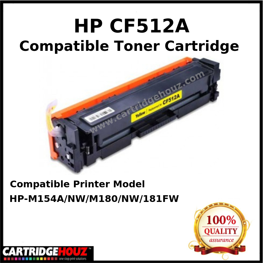 YELLOW CF512A 204A Compatible Toner Cartridge For HP Color LaserJet Pro ...